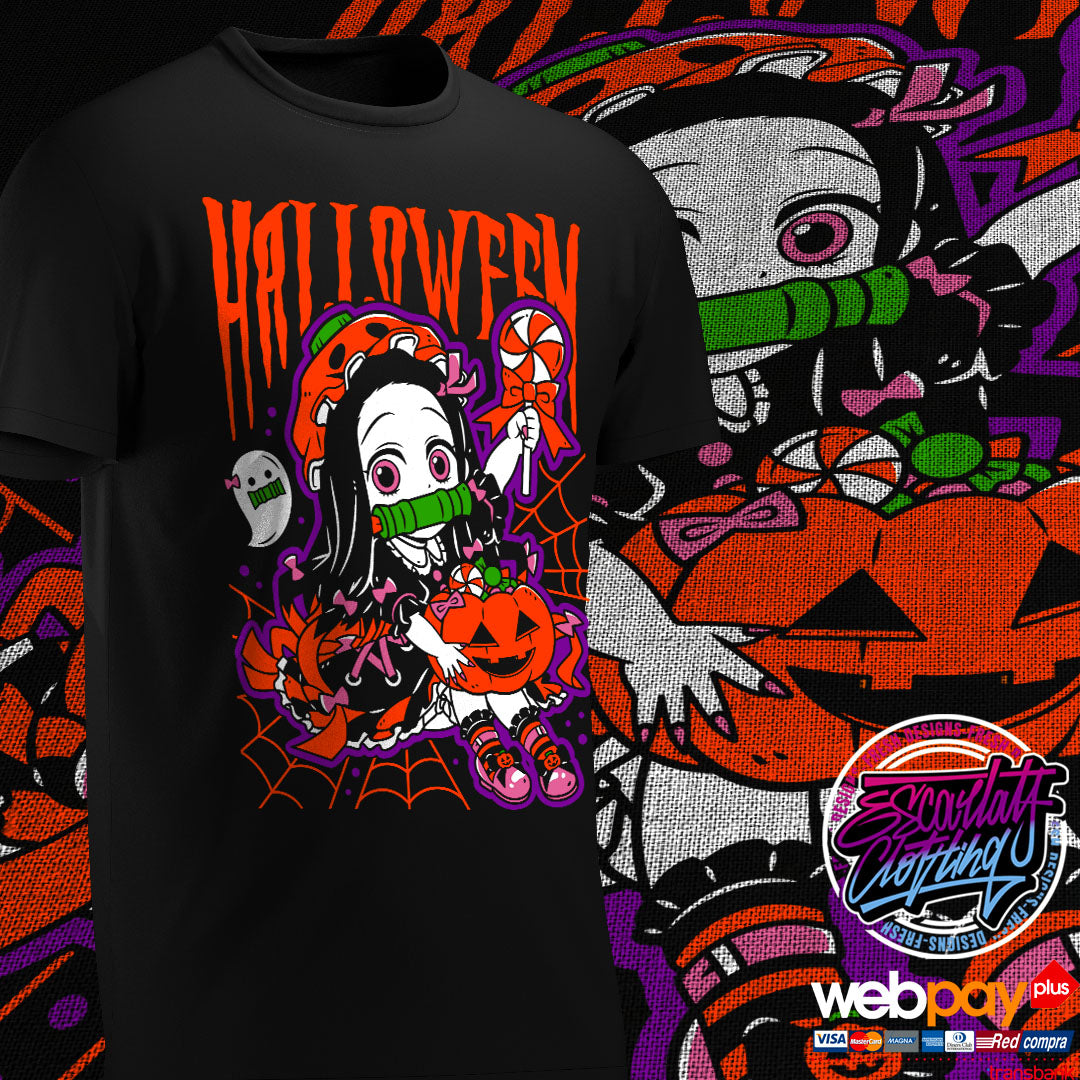 POLERA NEZUKO HALLOWEEN - KIMETSU NO YAIBA – ESCARLATA CLOTHING