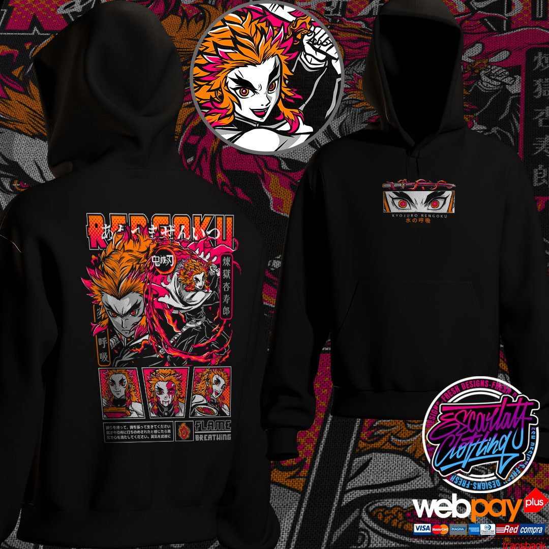 HOODIE RENGOKU - KIMETSU NO YAIBA COLECCION 2025 – ESCARLATA CLOTHING